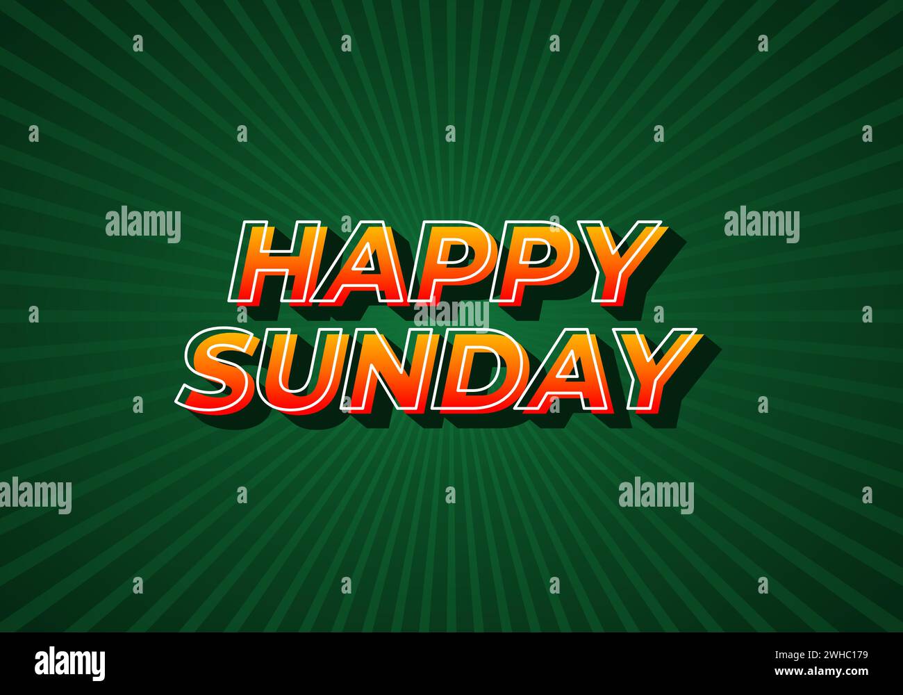 Happy sunday. Text effect design in 3D effect with eye catching color ...