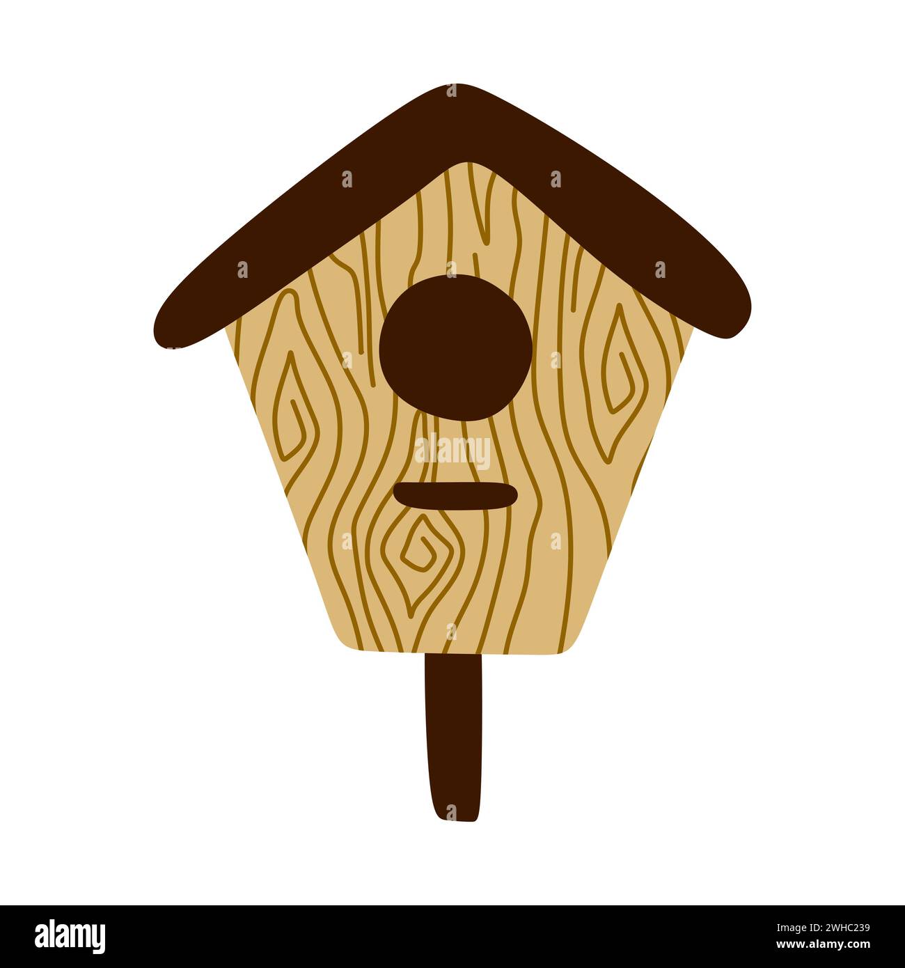 Cute Wooden Birdhouse with Window. Bird feeder, buildings made of ...