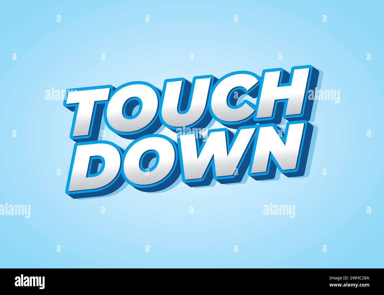 Touch down. Text effect design in eye catching color with 3d look ...