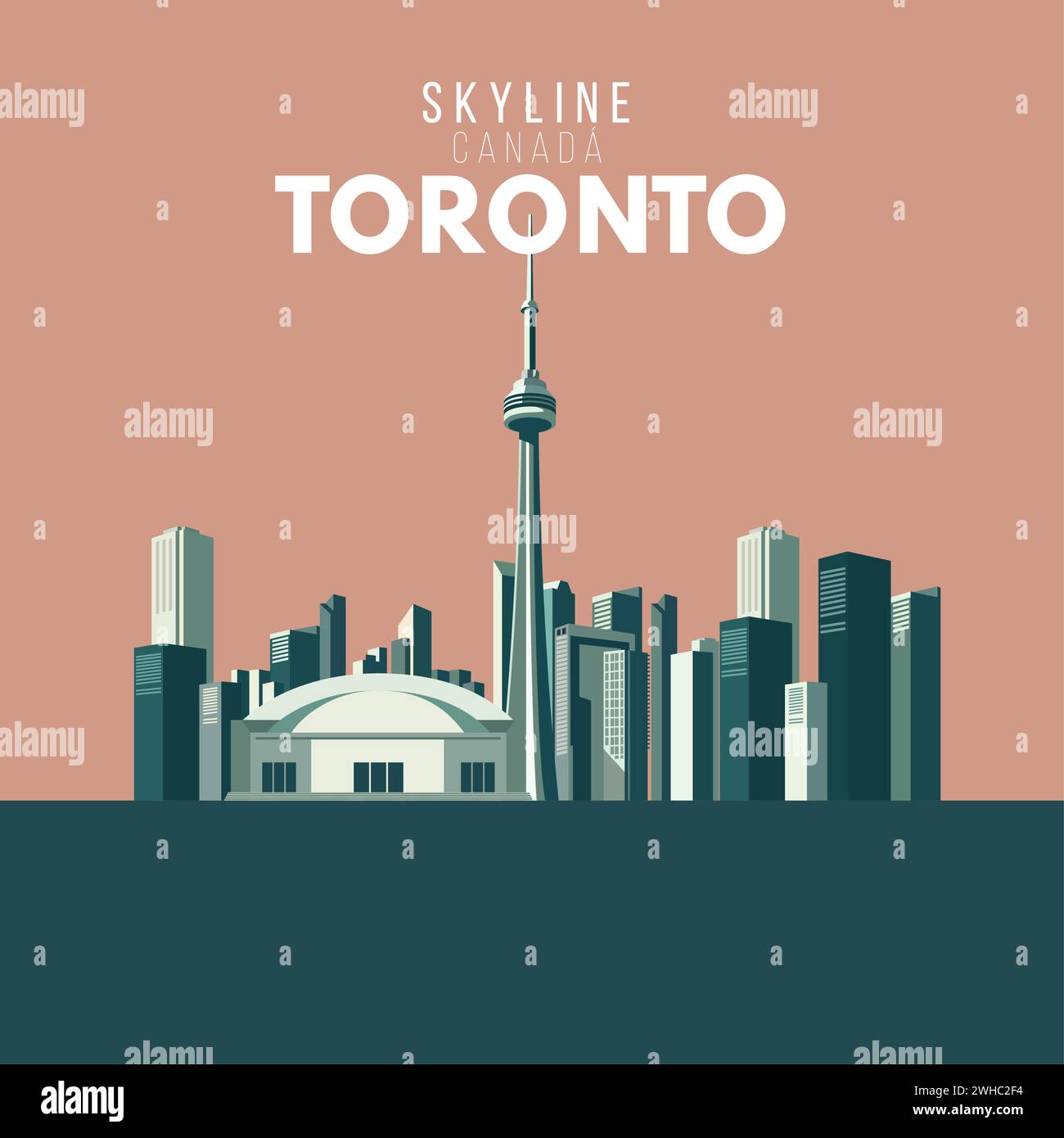 Abstract toronto city skyline and text Vector Stock Vector Image & Art ...