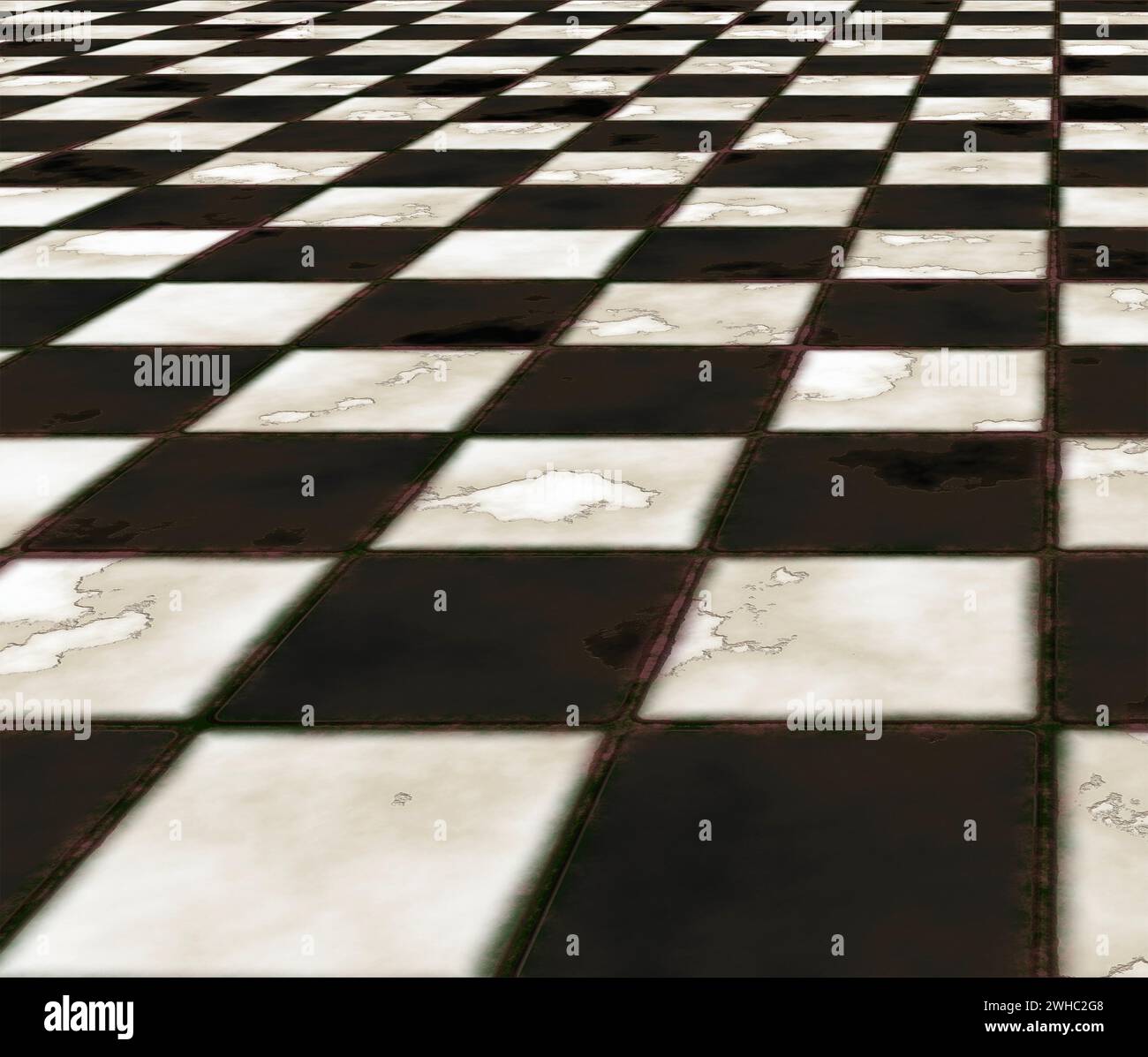 old rough and worn marble checkerboard floor Stock Photo - Alamy