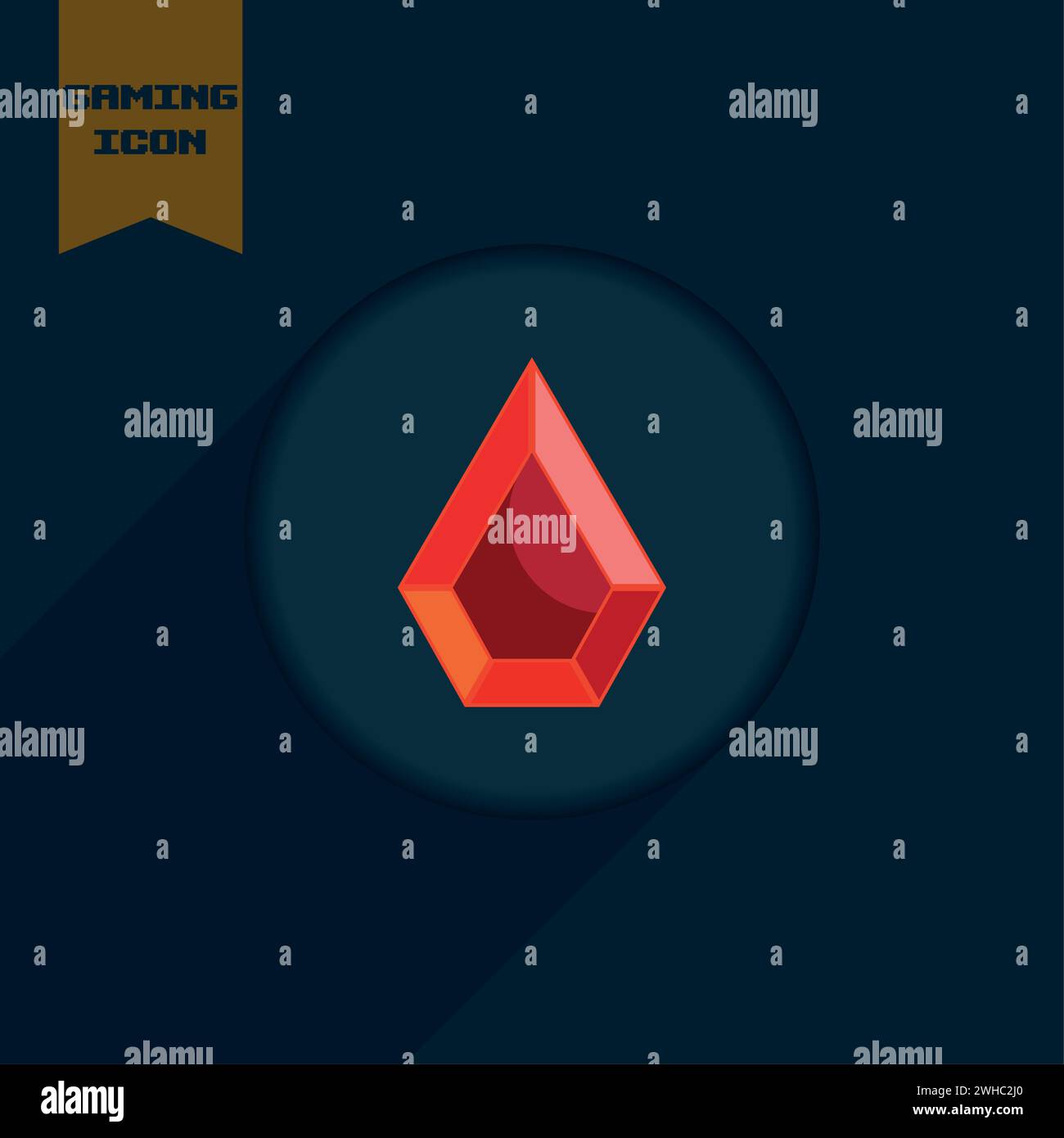 Isolated colored retro videogame gemstone icon Vector Stock Vector ...