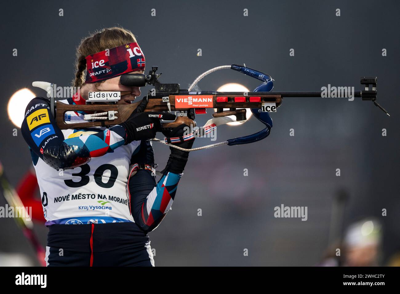 Ida Lien of, Norway. , . during zeroing ahead of women's 7, 5 km sprint ...