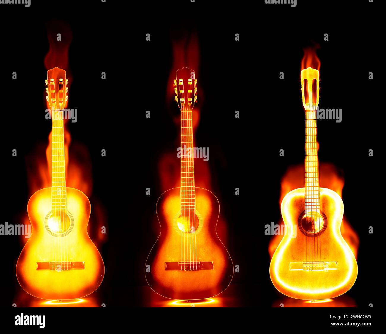 Flaming guitar on fire Stock Photo - Alamy
