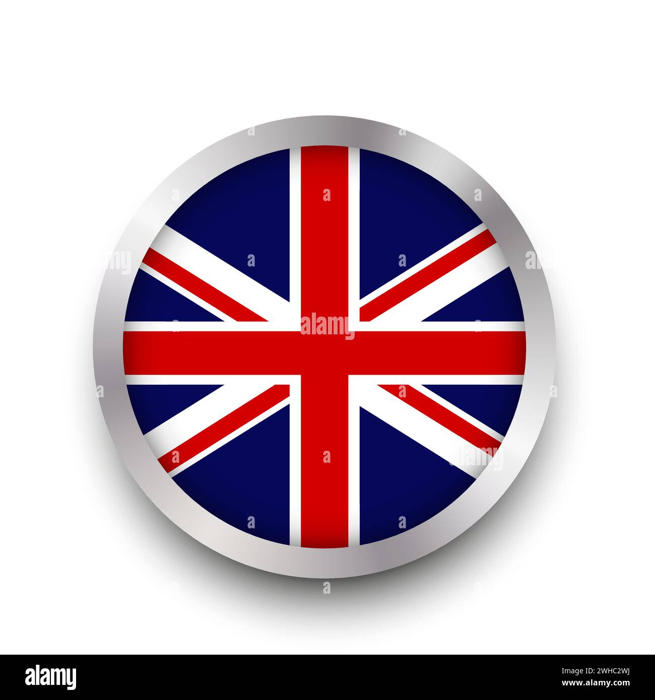 United Kingdom button. UK flag button. Vector illustration. EPS 10 ...
