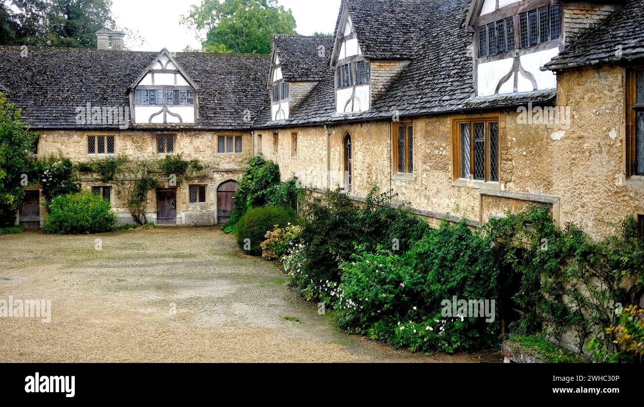 Courtyard of Lacock Abbey, Wiltshire, the home of William Fox Talbot in ...