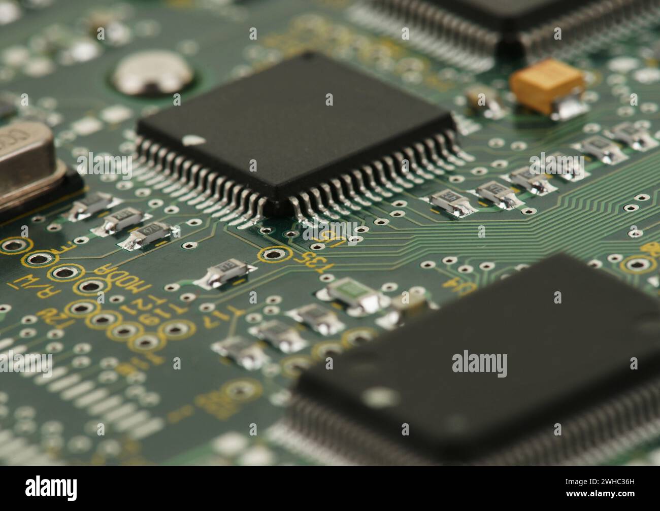 image of integrated circuits and surface mount technology Stock Photo ...