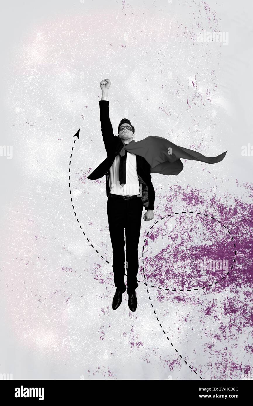 Motivational placard collage of courage confident business woman ...