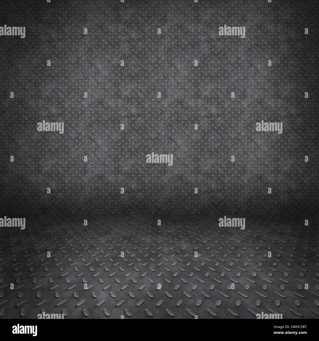 Diamond plate metal room Stock Photo - Alamy