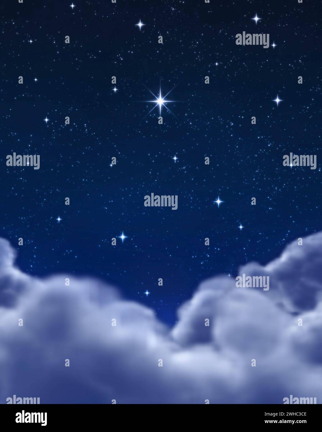Bright star in night sky or space Stock Photo - Alamy