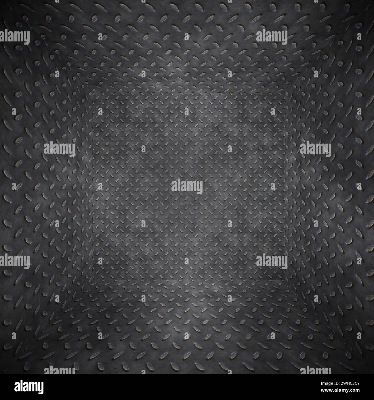 Diamond plate metal room Stock Photo - Alamy