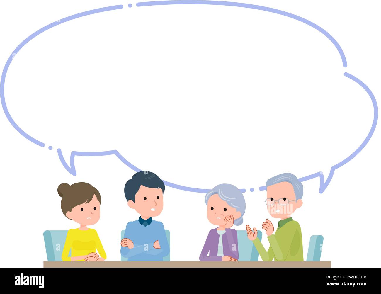 Two generations serious Stock Vector Images - Alamy