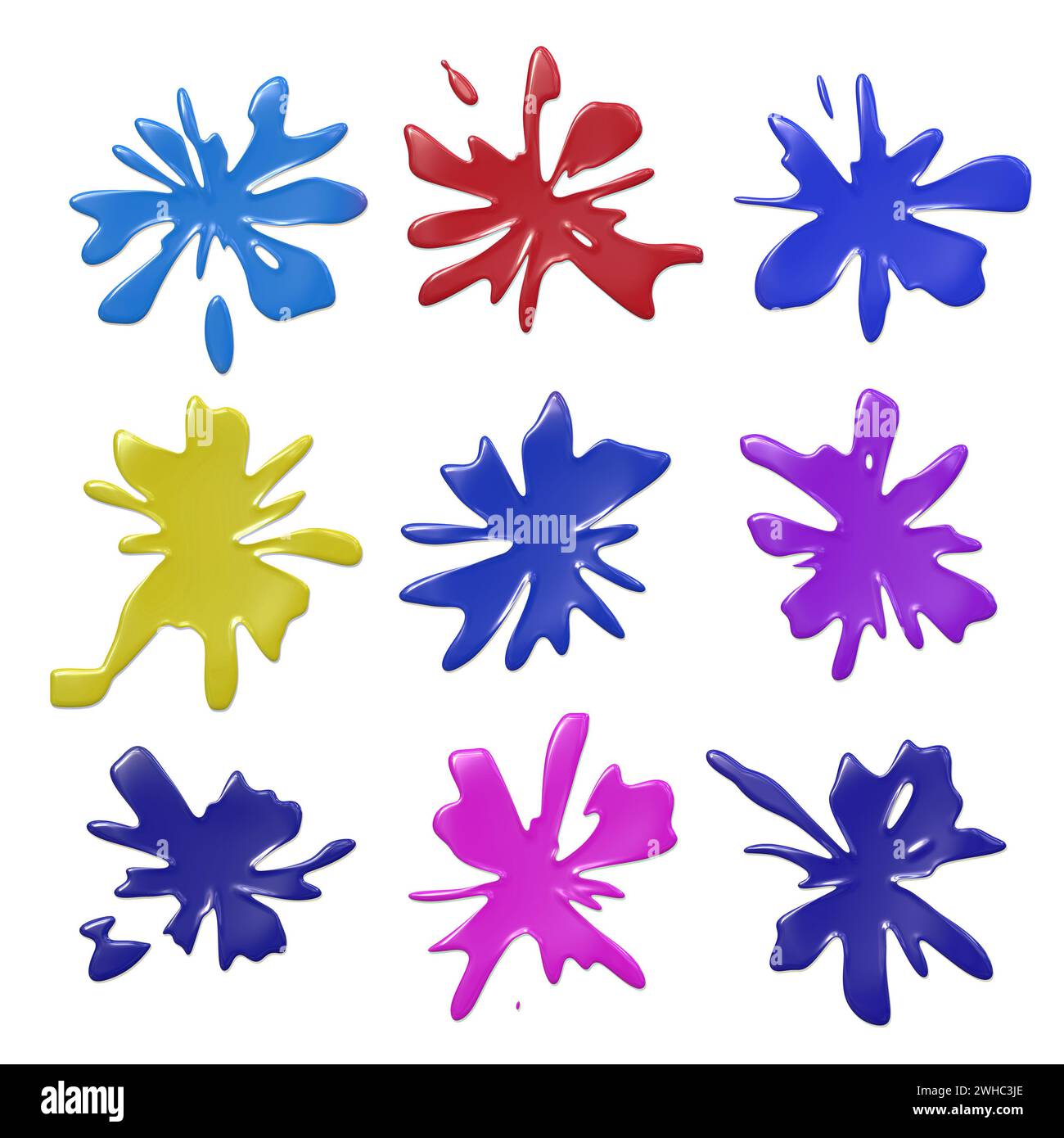 Ink or paint splotches on white Stock Photo - Alamy