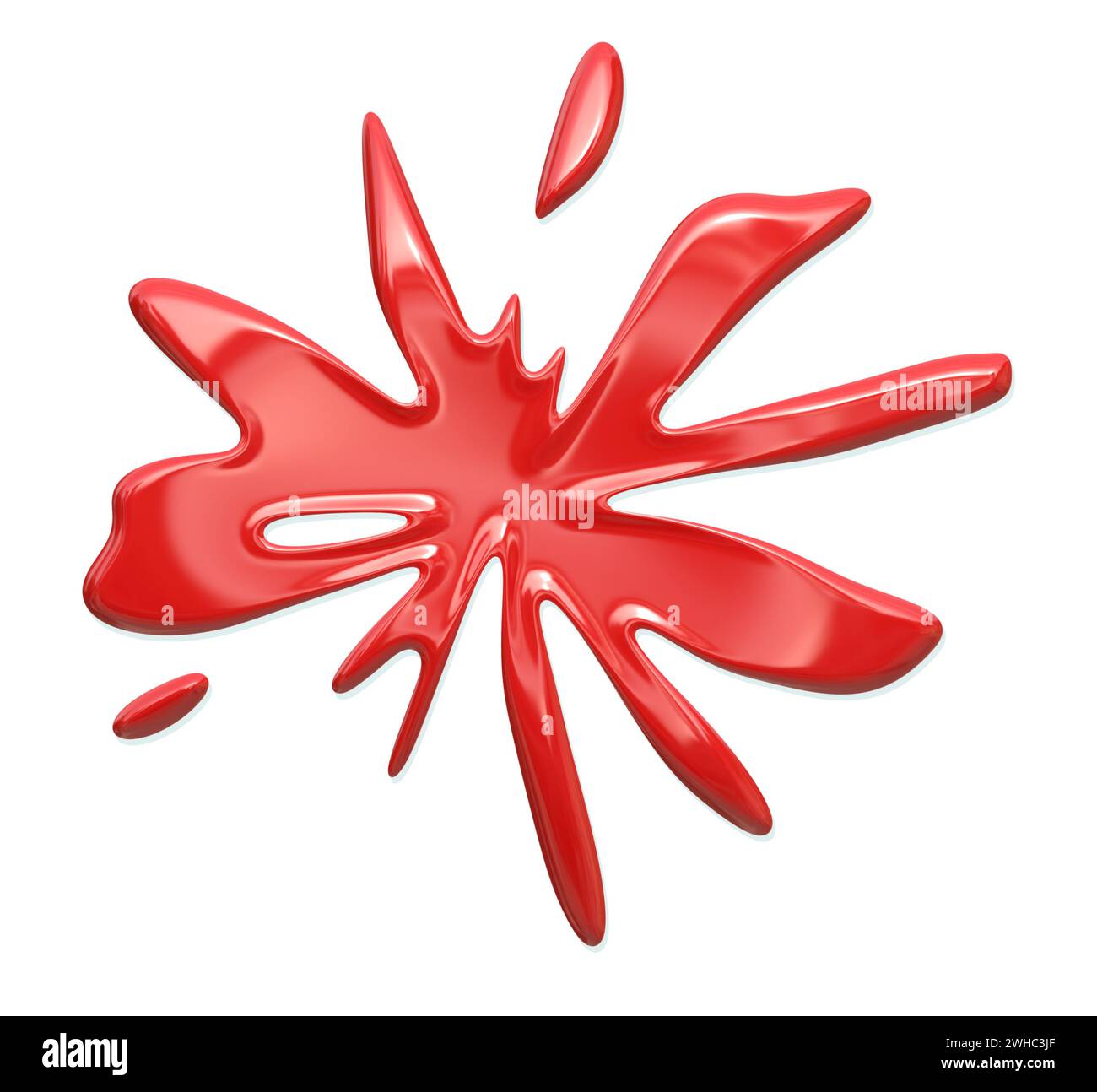 big red ink or paint splatter on white background Stock Photo - Alamy