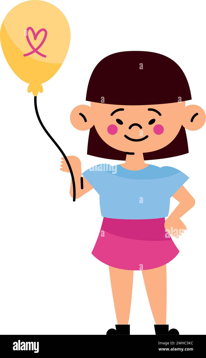 Down Syndrome Girl With Balloon Stock Vector Image And Art Alamy