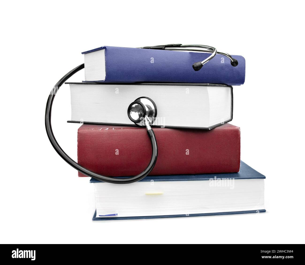 Medicine health books and stethoscope Stock Photo - Alamy