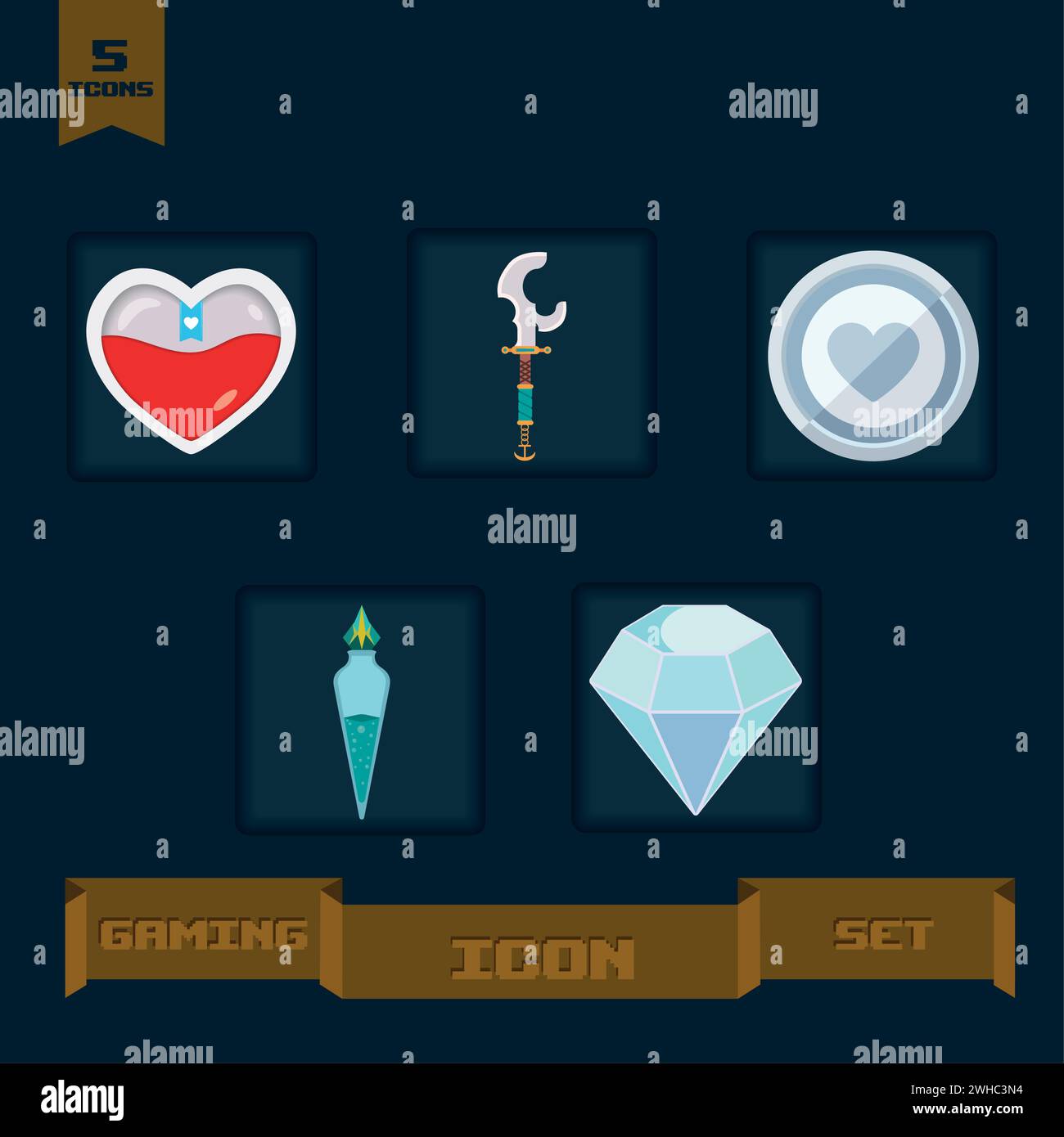 Set of different retro videogame icons Vector Stock Vector Image & Art - Alamy