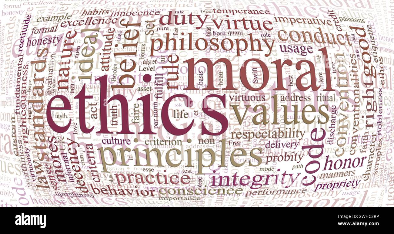 Ethics and principles word cloud Stock Photo - Alamy