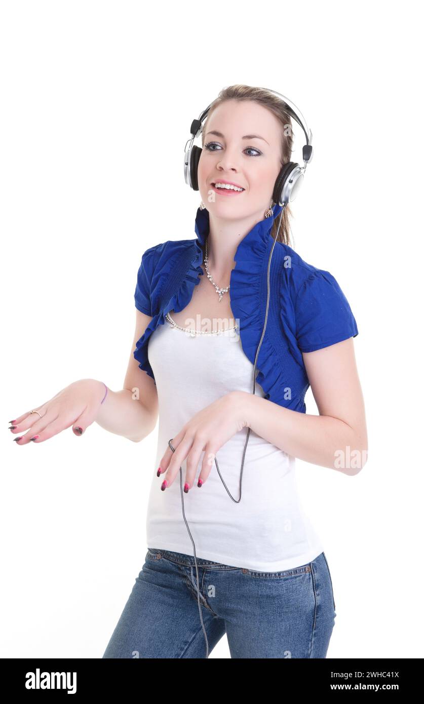 Listening to music headphones Stock Photo - Alamy