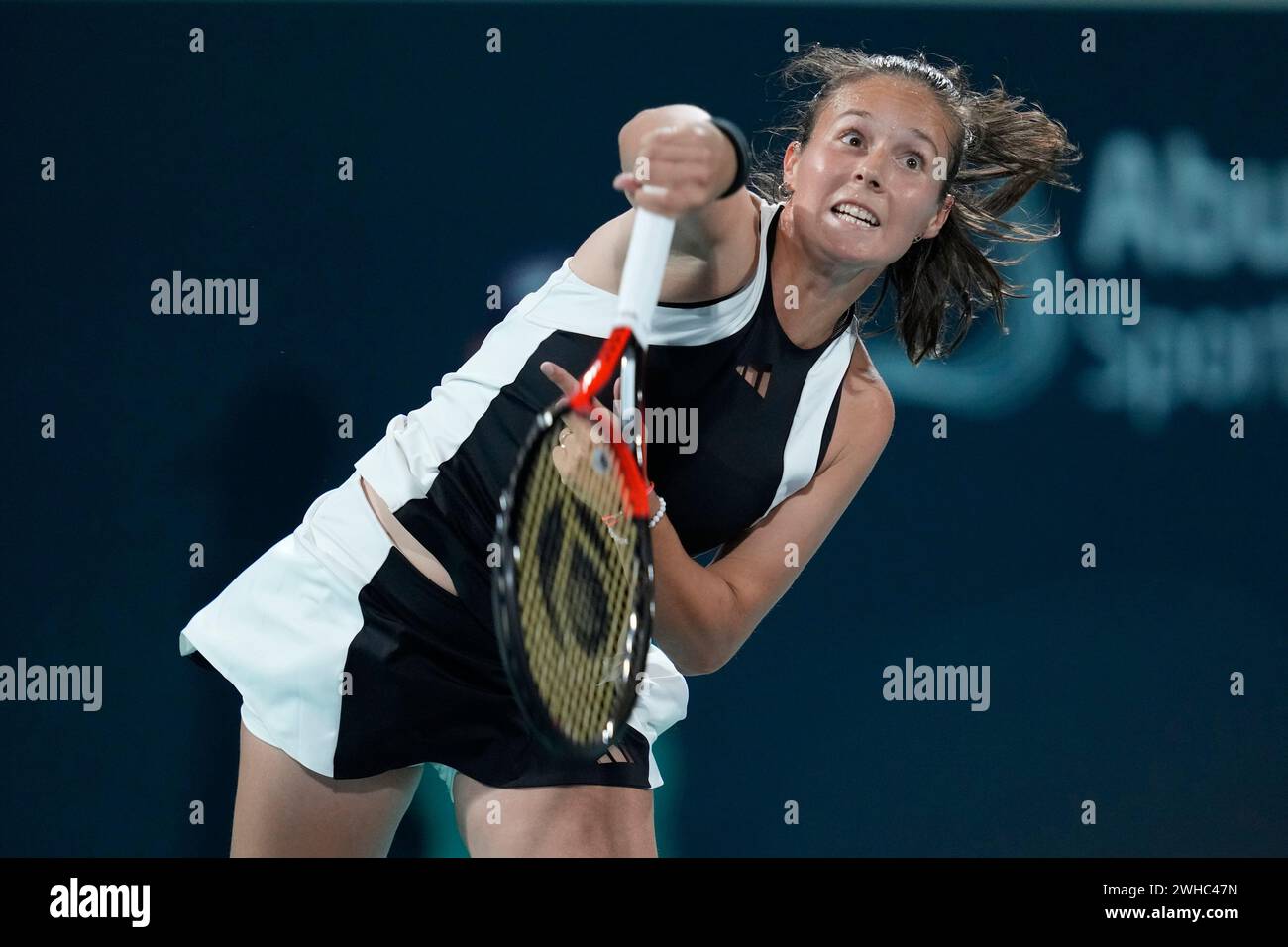 Daria Kasatkina returns serves to Sorana Cirstea of Romania during a ...