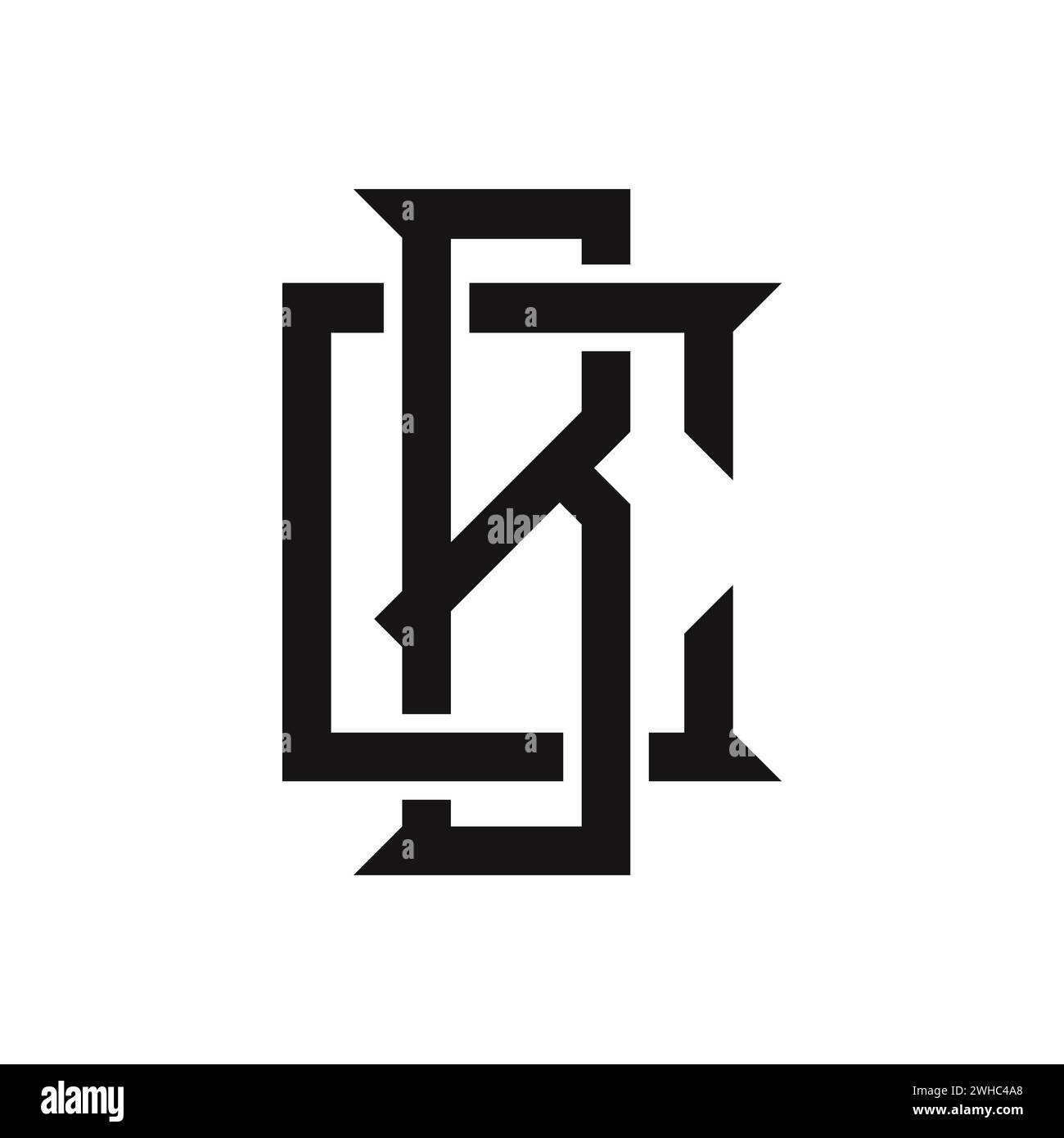 A monogram logo from interwoven B and C black letters in the gothic ...