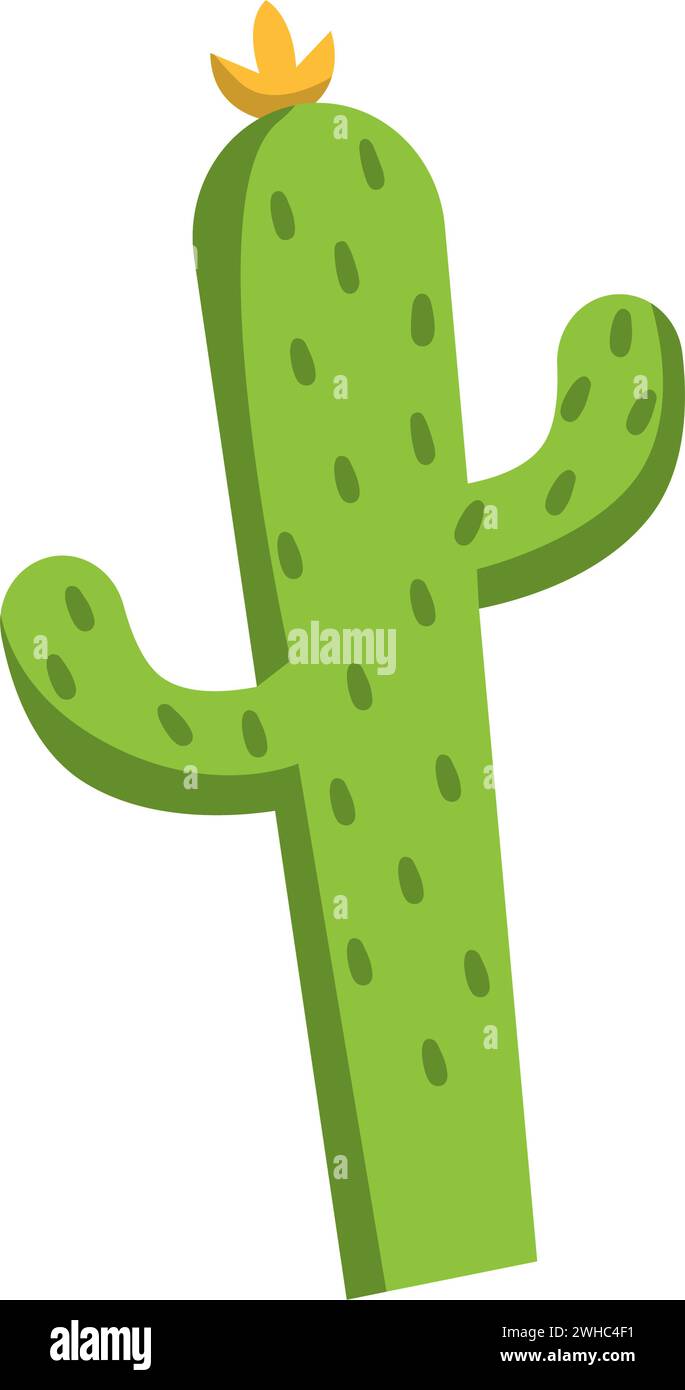 Isolated cute green cactus icon Vector Stock Vector Image & Art - Alamy