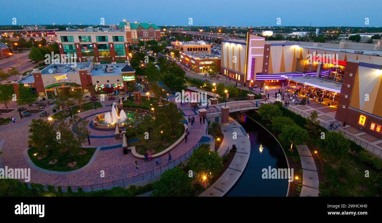 Bricktown Canal in the Bricktown entertainment district near downtown ...