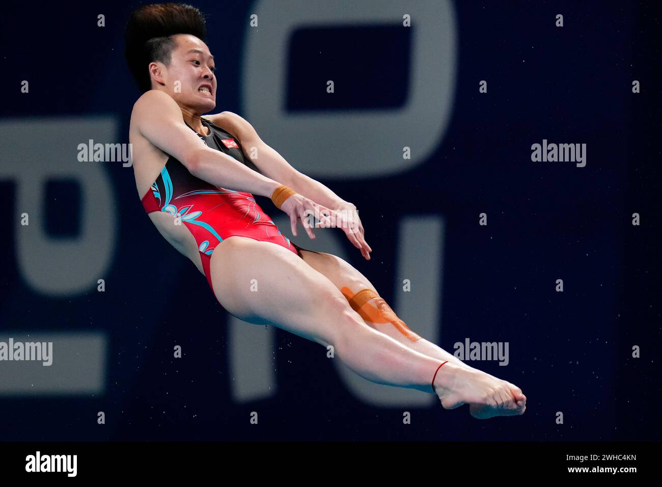 Chen Yiwen of China competes during the women's 3m springboard diving ...
