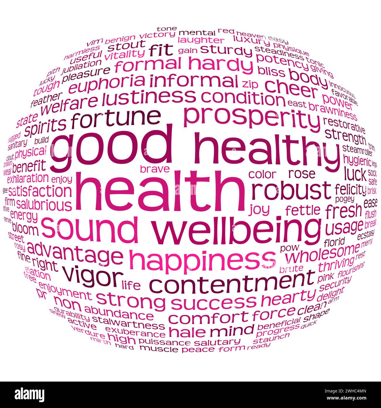 Good health and wellbeing tag cloud Stock Photo - Alamy