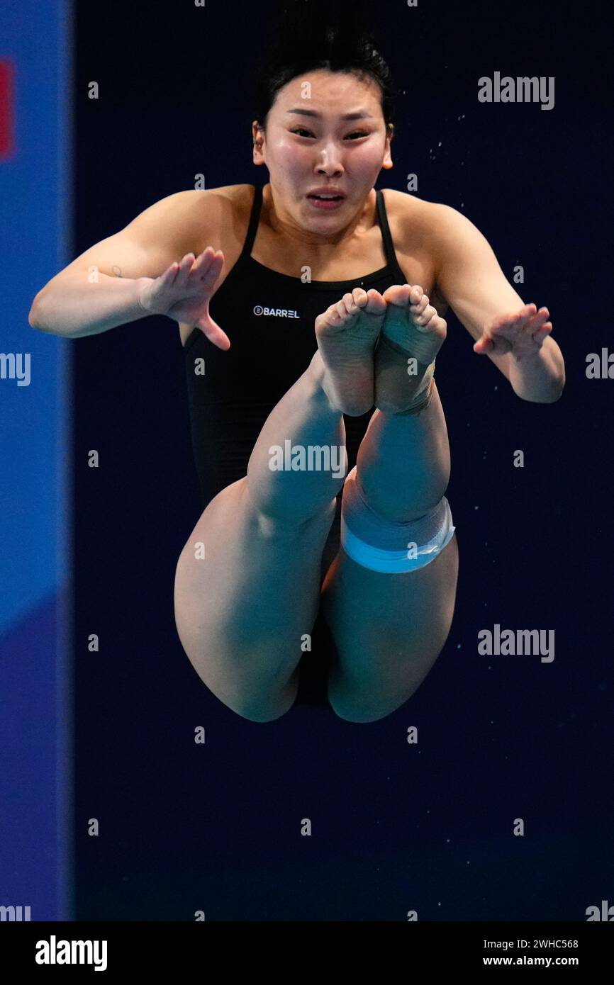 Kim Suji of South Korea competes during the women's 3m springboard ...