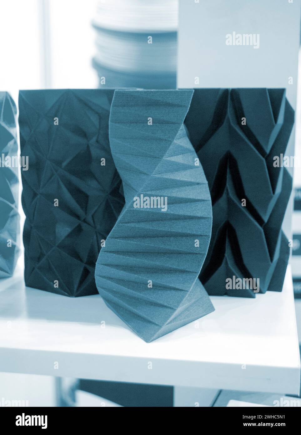 Art object vase printed on a 3D printer. Models created by a 3D printer ...