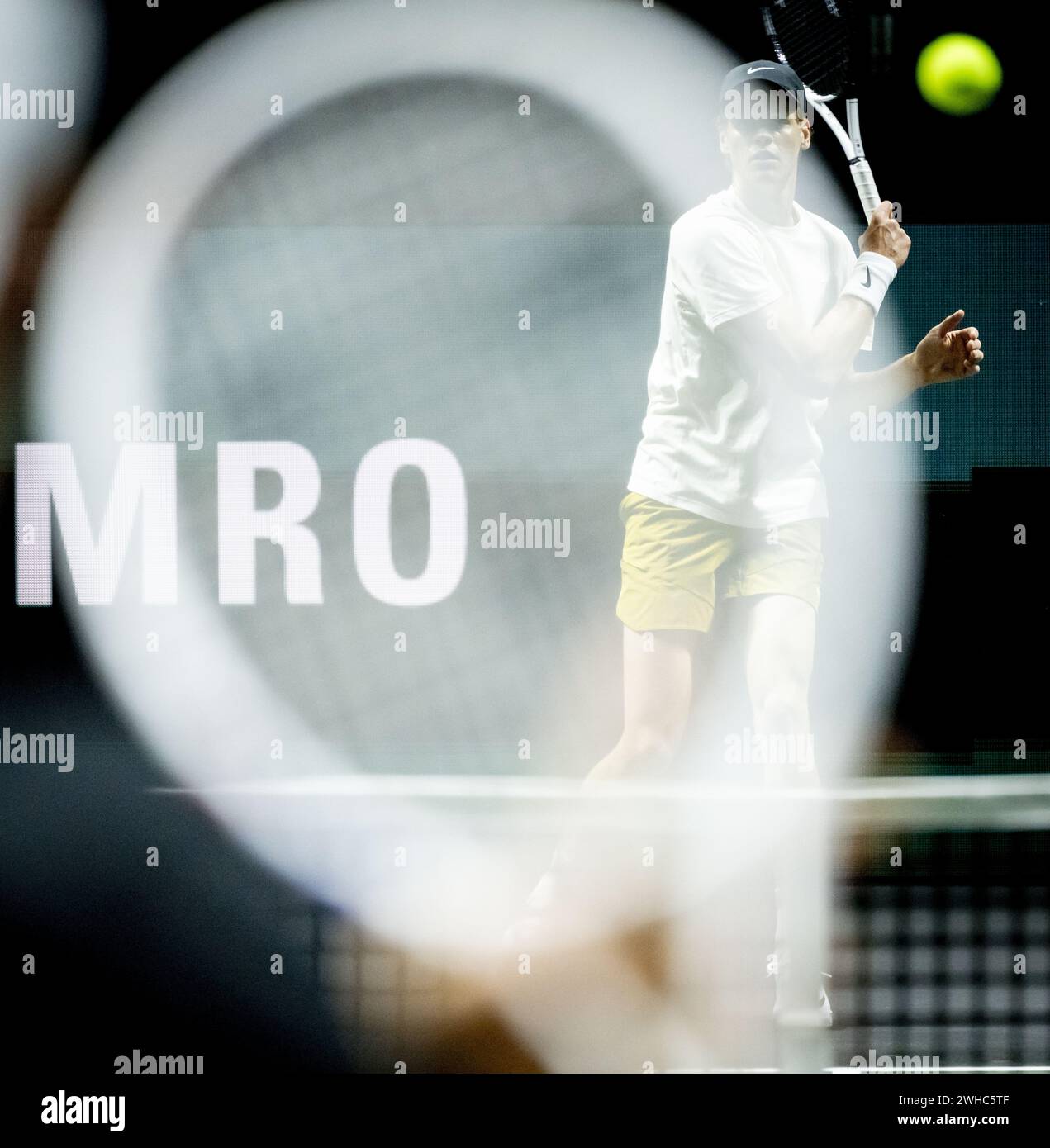 ROTTERDAM - Tennis player Jannik Sinner during training in the run-up ...
