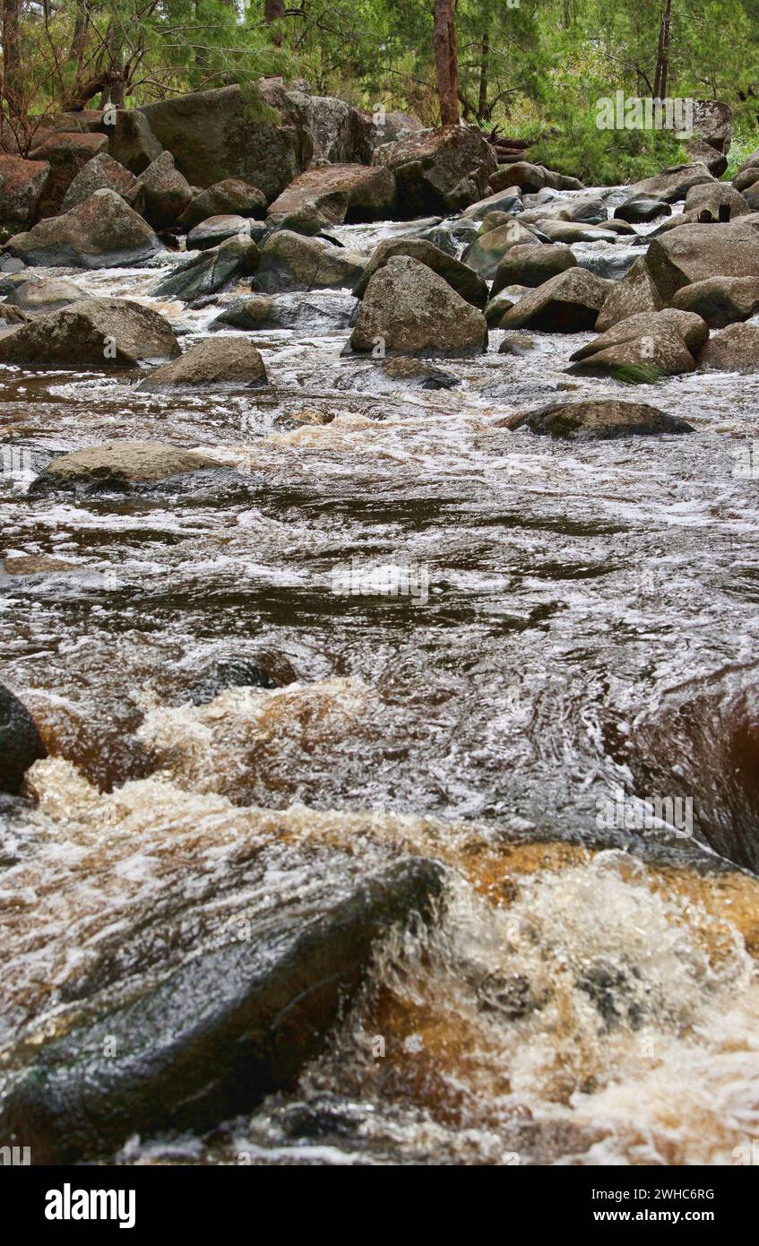 Rushing water in river Stock Photo - Alamy