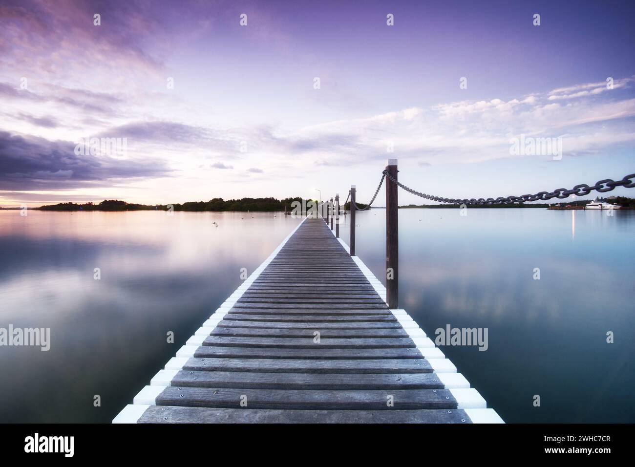 Pontoon jetty across the water Stock Photo - Alamy