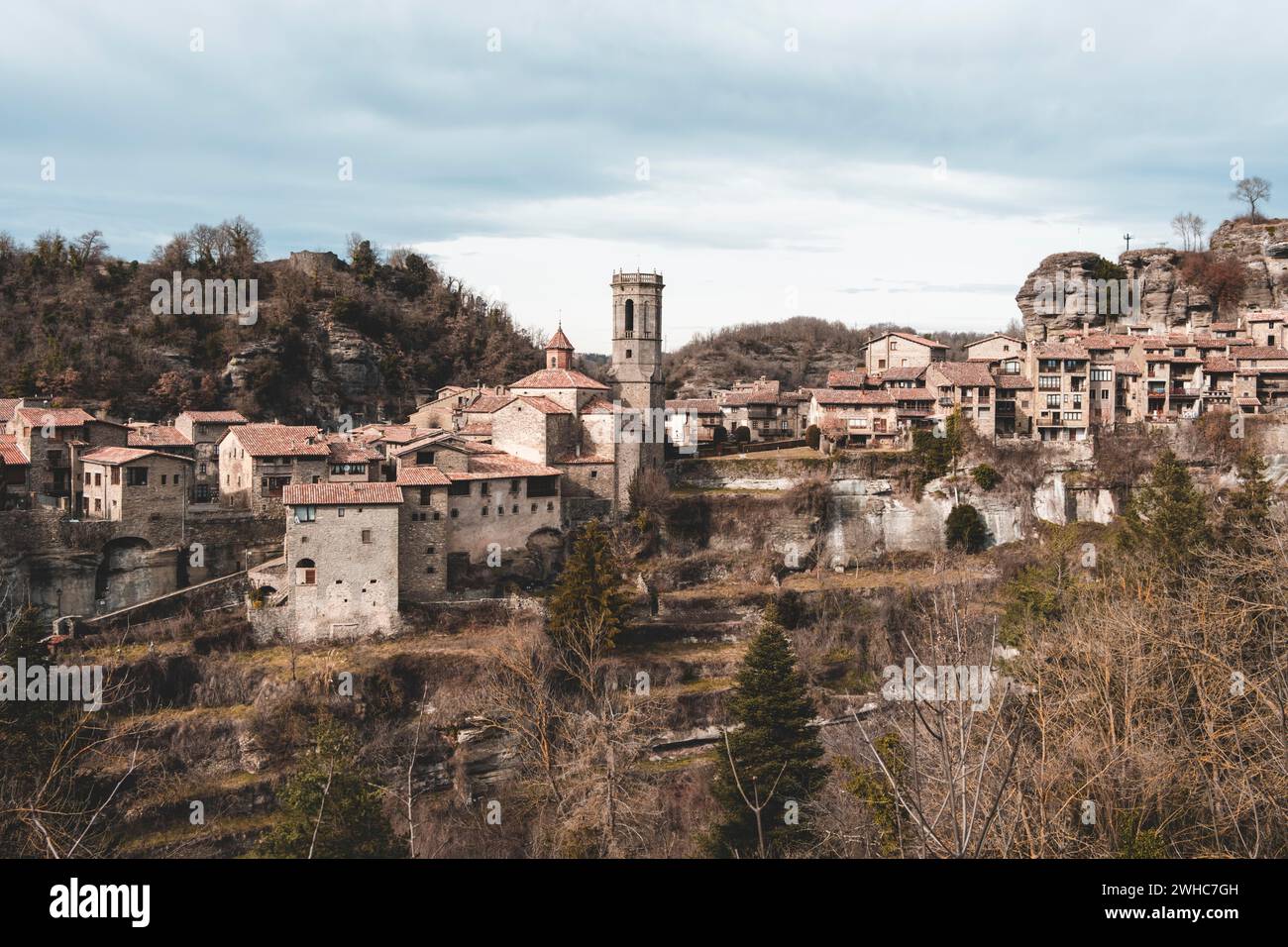 Panoramic of Rupit, one of the best known medieval towns in Catalonia ...