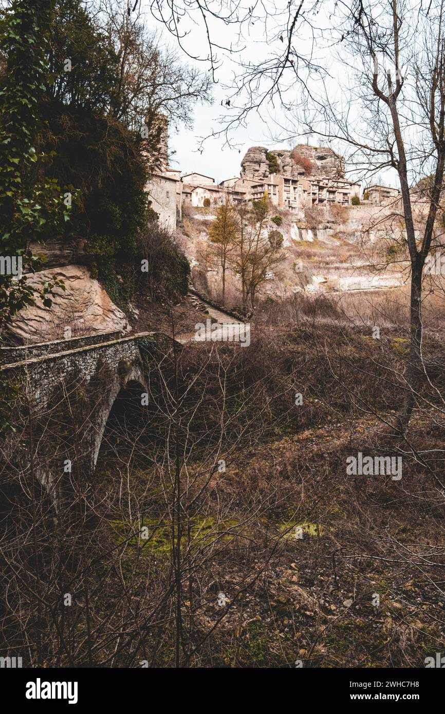 Panoramic of Rupit, one of the best known medieval towns in Catalonia ...