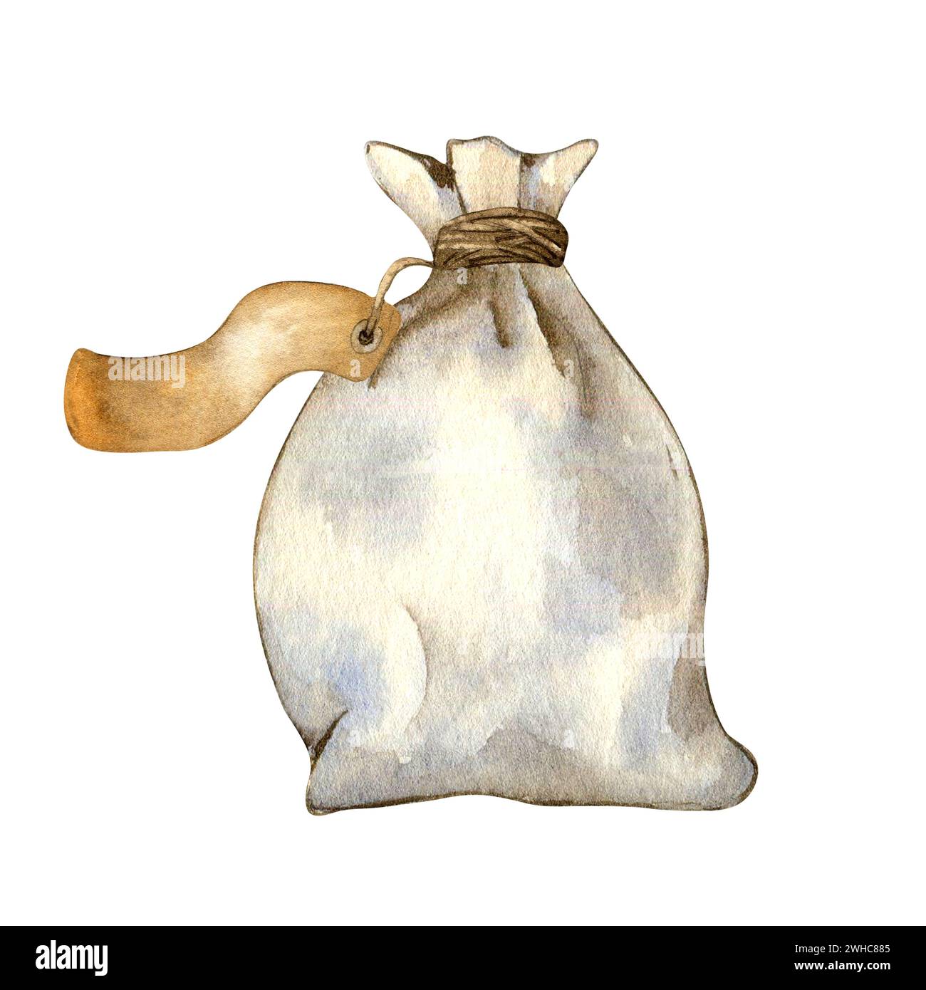 Herb sachet white color watercolor illustration isolated on white ...