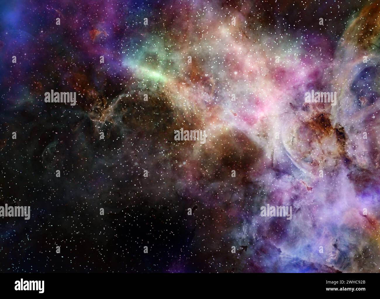 Outer space cloud nebula and stars Stock Photo - Alamy