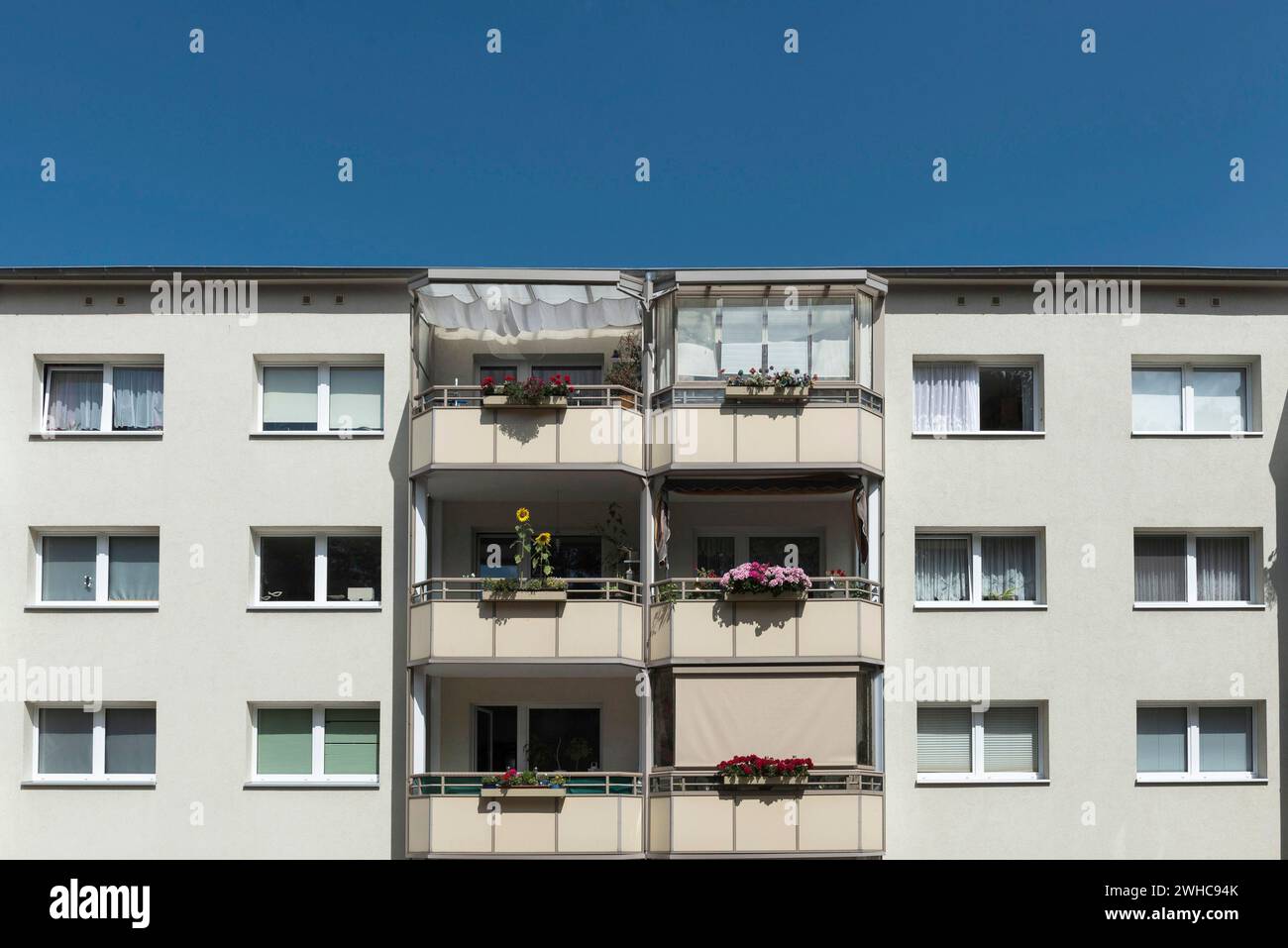 Apartment block with balcony, living, renting, rental block, rental ...