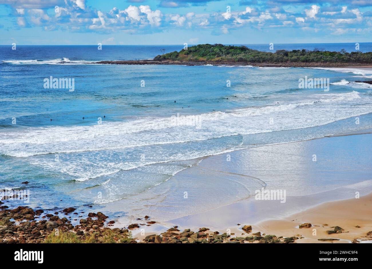Beach at yamba Stock Photo - Alamy