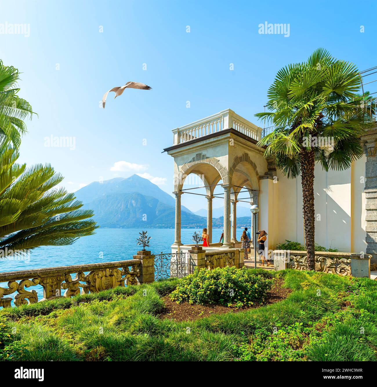 View to the lake Como from villa Monastero, Italy Stock Photo - Alamy