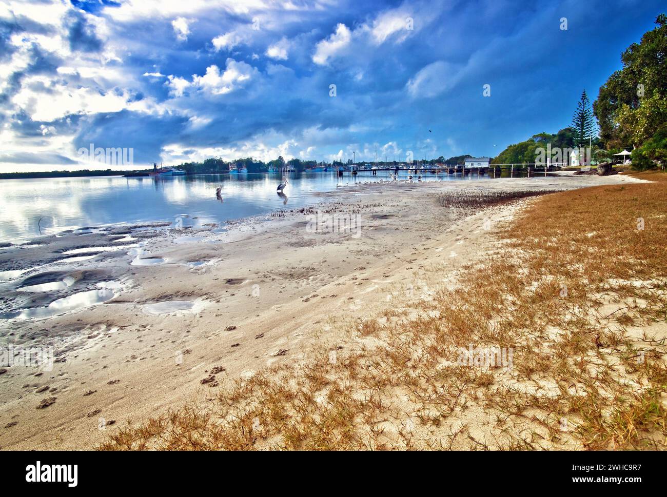 Beach at yamba Stock Photo - Alamy