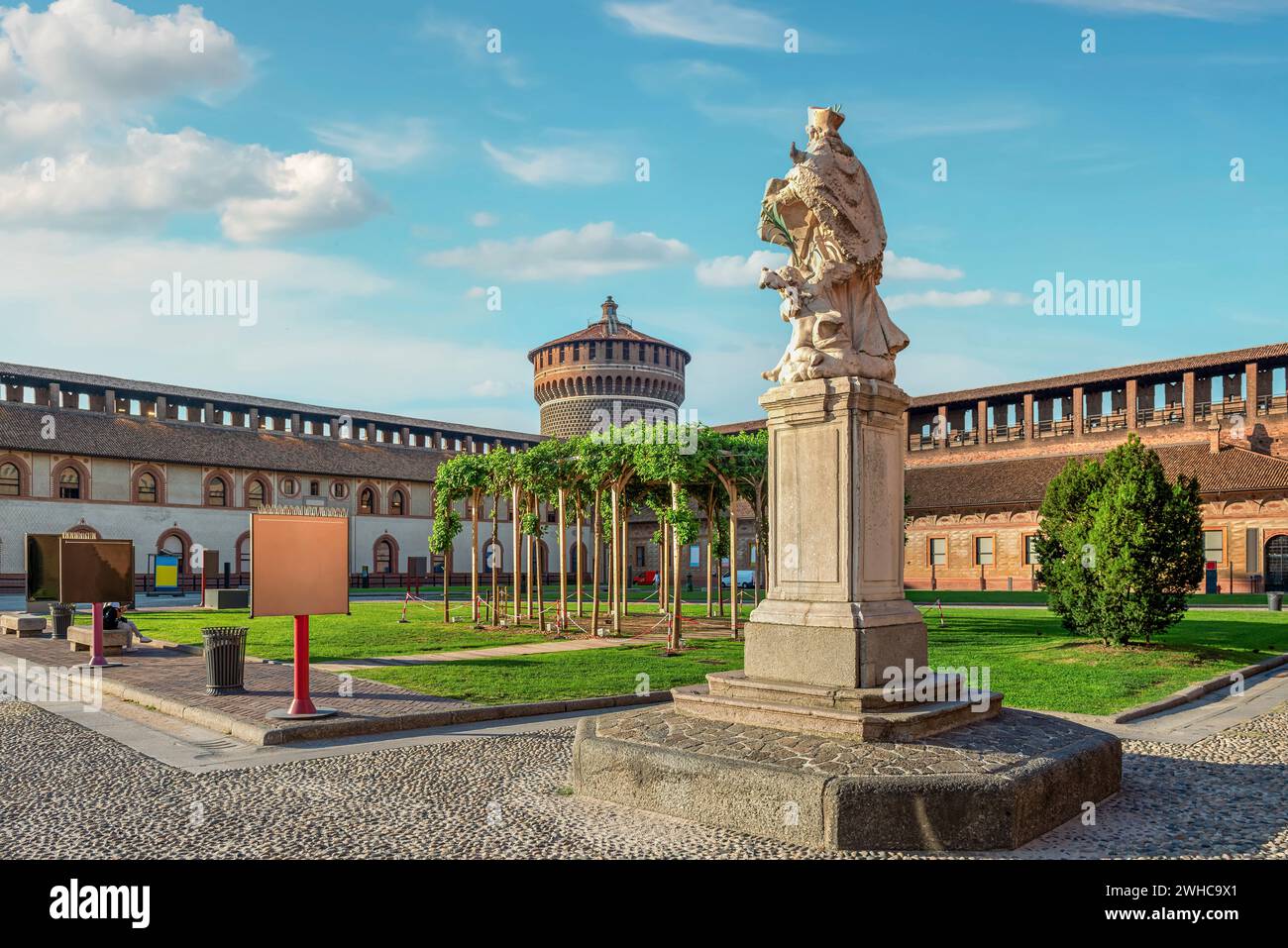 Inside view of sforza castle hi-res stock photography and images - Alamy