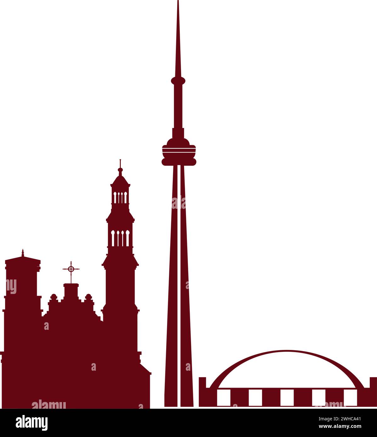 Isolated silhouette of a toronto skyline Vector Stock Vector Image ...