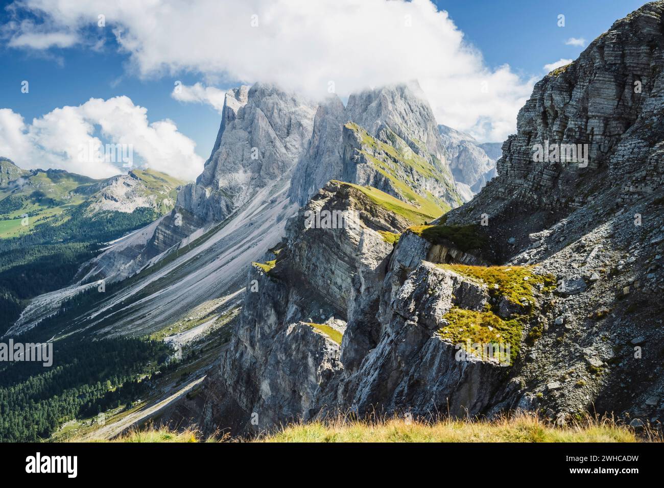 Beautiful landscape of Seceda peak in Dolomites Alps, Odle mountain ...
