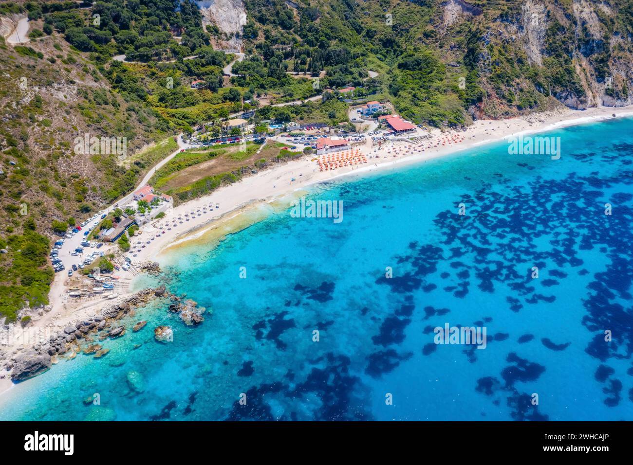 Aerial view of petani beach on the kefalonia island hi-res stock photography and images - Alamy