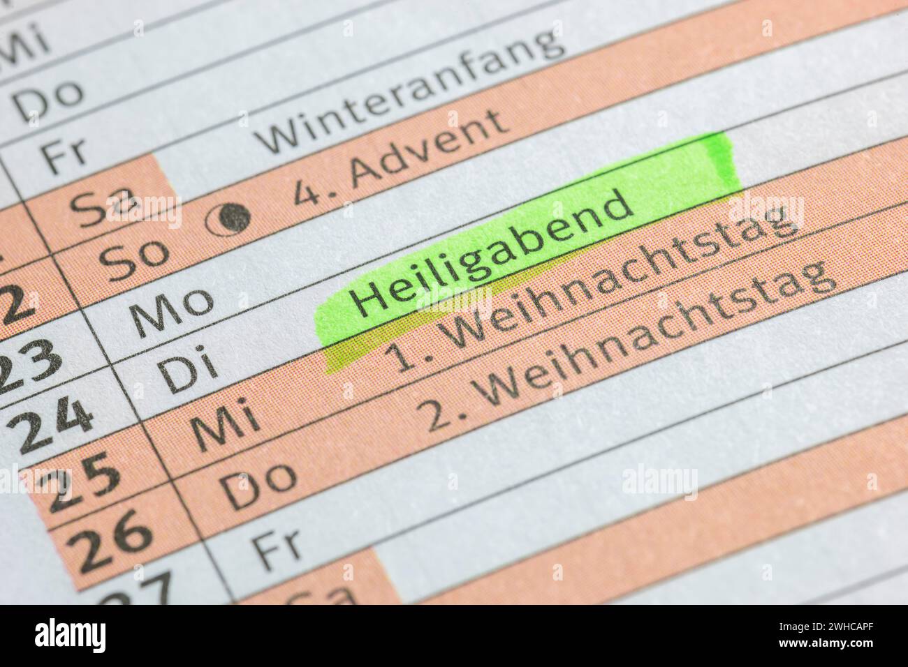 24 december calendar hi-res stock photography and images - Alamy