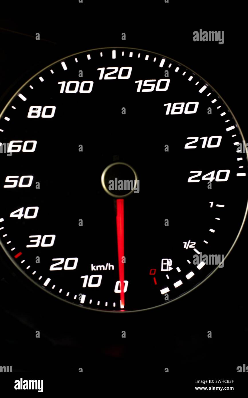 Close up of speed meter. Speedometer of a car, Digital speedometer of a ...