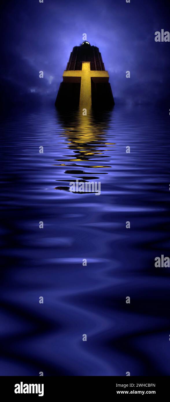 The Tall lighthouse with Cross of the War Memorial Old Cemetery ...