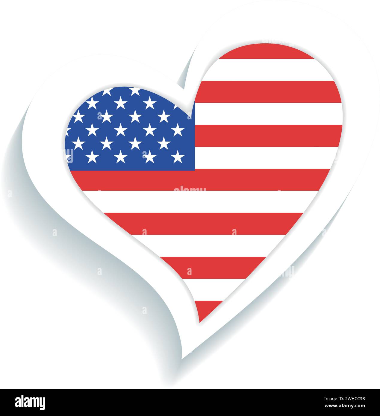 Isolated heart shape with the flag of USA Vector Stock Vector Image ...